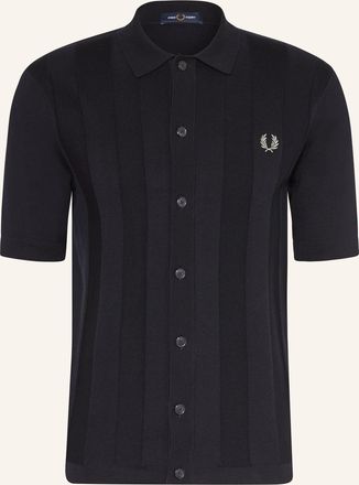Fred Perry Strickhemd Slim Fit blau
