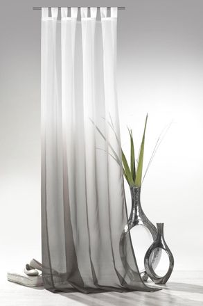 Heimtexland Schlaufenschal m. Farbverlauf in grau braun HxB 245x135 cm Voile transparent - ÖKOTEX geprüft - Gardine Vorhang Dekoschal Typ501