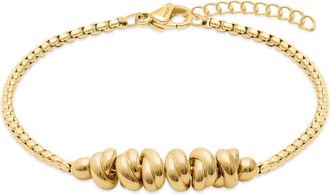 s.Oliver Bracelet - Elegantes Armband aus poliertem Edelstahl - gold - Vierkantkette verstellbar bis 20 cm - wasserfest & hautfreundlich