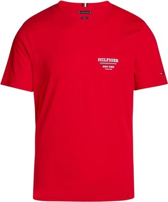 Tommy Hilfiger Homme, Tops, Rouge, Taille: 2XL Global Stripe Logo T-Shirt