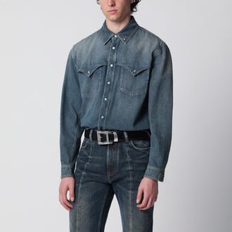 Versace Vintage-blaues Denimhemd
