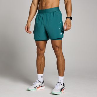 MyProtein Short 2-en-1 Hybrid Lightweight 5 MP homme - Bleu sarcelle intense - XS