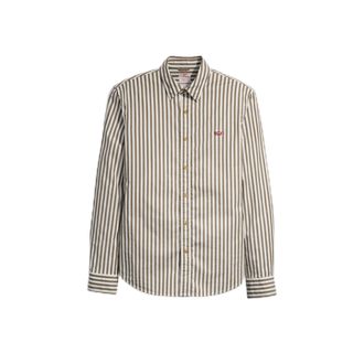 Levi's LS BATTERY HM SHIRT SLIM GREENS Herren, Dean Stripe Burnt Olive, XS