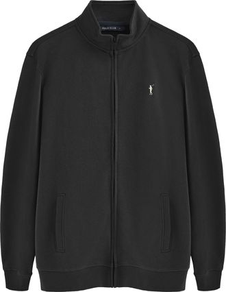 Polo Club Sweatshirt schwarz mit hohem Kragen, Rei&szlig;verschluss und Rigby Go-Logo