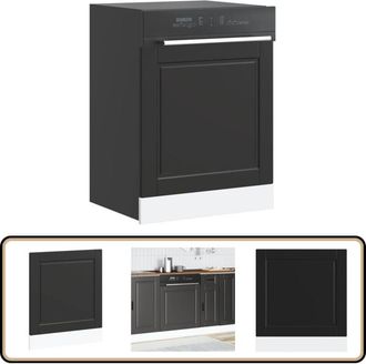 vidaXL Geschirrspülerblende Porto Schwarz 60x1,5x67 cm Holzwerkstoff - Vidaxl