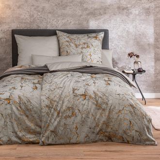 ESTELLA Mako Satin Bettwäsche Set - Bettgarnitur 100% feinste Baumwolle - Trocknerfest - Garantie Reißverschluss - 155x220 cm + 80x80 cm + 40x80 cm - Design: 