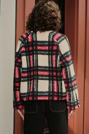 Next Fleecejacke Gewebte Polyester-Jacke mit Knopfleiste (1-St)