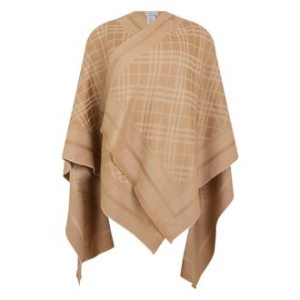 Burberry Cape en laine et cachemire &agrave; carreaux - Femme - Vestes - Beige - Taille: ONE Size