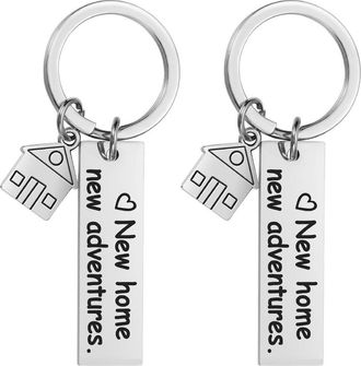 Vosarea 2 St&uuml;ck Neues Haus Abenteuer Schl&uuml;sselanh&auml;nger Geschenk Hauseinweihung Schl&uuml;sselanh&auml;nger Ornamente