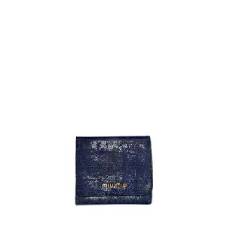 Miu Miu Portefeuille compact vintage doccasion - Femme - Pre-owned - Bleu - Taille: ONE Size