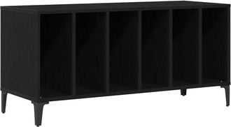 vidaXL Schallplattenschrank Schwarz Eiche 100x38x48 cm Holzwerkstoff Vidaxl