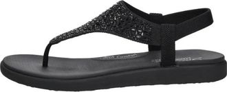 Skechers Femme, Sport, Noir, Taille: 38 EU Meditation Luxe Sandales Plates