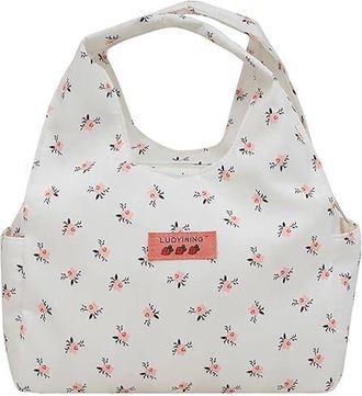 Generic Sac à main en nylon de grande capacité pour femme - Motif floral - Grande capacité - Sac à main pour voyage et usage quotidien, blanc, 240.00x90.00x18