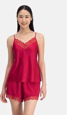 Dorina Pyjama-T-Shirt Pure Silk DCCA0001SK002 Rot Regular Fit