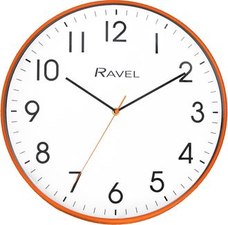 Ravel Moderne 40cm Wanduhr für Büro und Küche - Analog Quarz - RWC.40.8 - Orange