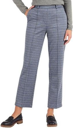 Damart Pantalon 7/8ème Maille Milano Femme Bleu Carreaux Taille 42