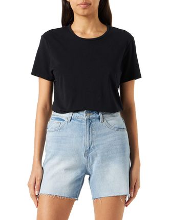 Jack & Jones Womens JXAURA RH HW RA SN Shorts, Light Blue Denim/Detail:RA003, XS