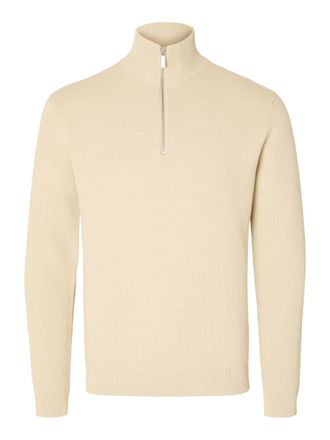 Selected SELETED HOMME Herren SLHDANE LS Knit Structure Half Zip NOOS Strickpullover, Oatmeal, XX-Large
