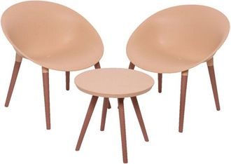 Jardideco Jardideco - Salon de jardin en plastique Marbella rose