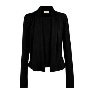 Cortana Strickoberteil mit kastigem Halsausschnitt und langen &Auml;rmeln - - Knitwear - Damen - Schwarzk - XS
