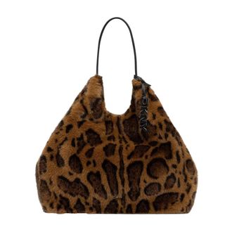 DKNY Dkny - Paula Grand Sac Cabas Fausse Fourrure - Femme - Sacs - Brun - Taille: ONE Size