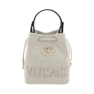 Versace Femme, Sacs, Blanc, Taille: ONE Size Sac seau Medusa avec cordon de serrage