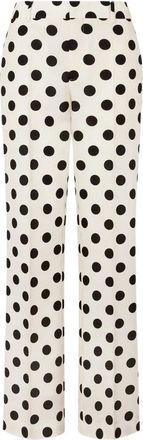 Moschino Femme, Pantalons, Blanc, Taille: 40 FR Pantalon en laine imprim&eacute; &agrave; pois
