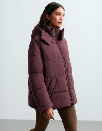 Oysho Primaloft wasserabweisende wattierte Jacke in Rot