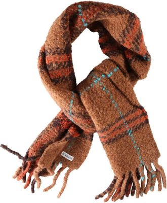 Burberry unisex, Accessoires, Brun, Taille: ONE Size Check Alpaca Wool Blend Boucl&eacute; Scarf