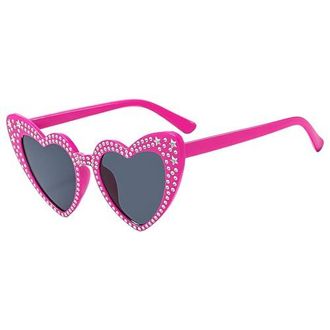 Generic Lunettes de soleil pour femme - Lunettes de soleil vintage en forme de coeur | Lunettes damour tendance | Lunettes de soleil de protection des yeux &agrave; 