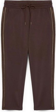 Fiorella Rubino Femme, Pantalons, Brun, Taille: 40 FR Joggers Scuba avec Bande Thermocollante