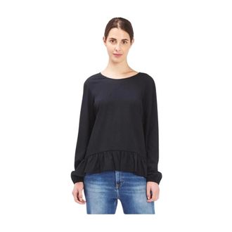 Gas Gas, Femme, Tops, Noir, Taille: 38 FR T-Shirt &agrave; Manches Longues en Polyester