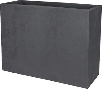 Eda Loft L Basalt 46 L - Dekor Beton-Imitation - doppelwandig - Wasserspeicherbereich - 78 x 29 x H 60 cm - Anthrazitgrau