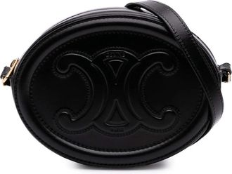 Celine Hobo Bags - Small Calfskin Cuir Triomphe Oval Crossbody - Gr. unisize - in Schwarz - f&uuml;r Damen