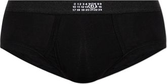 Maison Margiela Homme, Sous-v&ecirc;tements, Noir, Taille: XL Briefs avec logo