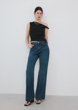 Mango Top asym&eacute;trique cintr&eacute; noir - Femme - XS - MANGO