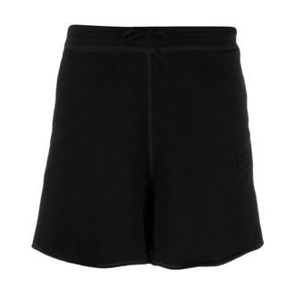Ganni Femme, Shorts, Noir, Taille: 40 FR Short Shorts &agrave; patch logo