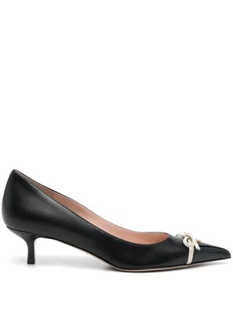 Valentino Garavani escarpins &agrave; d&eacute;tail VLogo 45 mm - Noir