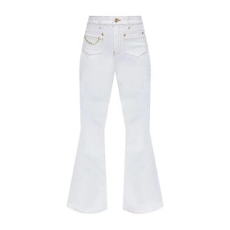 Ganni Wei&szlig;e- hochtaillierte Schlaghose - - Trousers - Damen - Wei&szlig; - W28