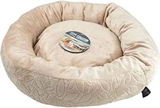 LOVE STORY Donut-Kissen, Durchmesser 50 x 16 cm, Boho, Katze Senf