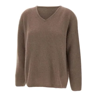 Hemisphere Pull V-Neck - Femme - Pulls - Brun - Taille: 40 FR