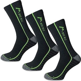 More Mile Strive Chaussettes de Course à Pied avec Coussinet Anti Blister, Noir, 5.5-8