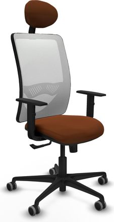 Piqueras y Crespo Atmungsaktiver Schreibtischstuhl Zulema mit 1D-Armen, h&ouml;henverstellbarer Lendenwirbelst&uuml;tze und festem Kopfteil, ausgestattet mit Sincro 3 Positionen 