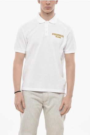 Dsquared2 Hopsack Cotton Tennis-Fit Polo With Flocked Logo size Xxl