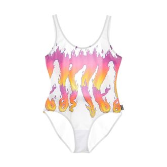 Octopus Femme, Maillots de bain, Multicolore, Taille: 38 FR Maillot de bain une pièce Flammes Blanches
