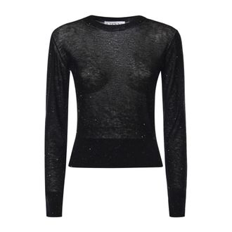 Genny Round-Neck Strickwaren - - Knitwear - Damen - Schwarzk - XS