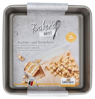 RBV BIRKMANN Birkmann, Kuchen- und Tortenform - Grau - 22 x 22 cm - Karbonstahl - Antihaftbeschichtung