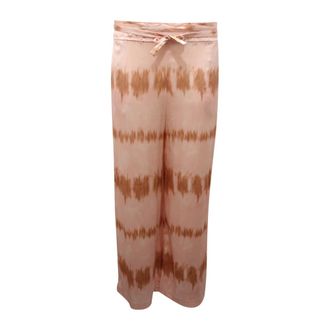 Pinko Satin Schlaghose mit Batikmuster - - Trousers - Damen - Rosa - XS