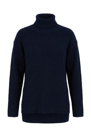 Ulla Popken Rollkragenpullover Pullover Strukturstrick A-Linie Rollkragen Langarm