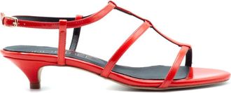 Julie Dee Femme, Chaussures, Rouge, Taille: 38 EU Sandales &agrave; fines brides en cuir